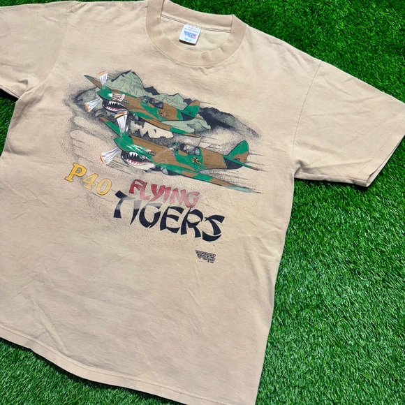 Shirts | Vintage 1992 P4 Warhawk Flying Tigers Blood Chit Tshirt | Poshmark